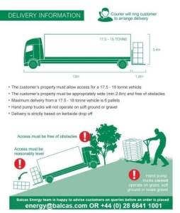 Pellets Delivery Information - Balcas Energy Wood Pellets